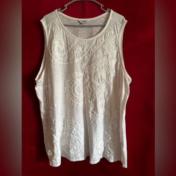 Lucky Brand | Tops | Lucky Brand White Embroidered Tank Top | Poshmark
